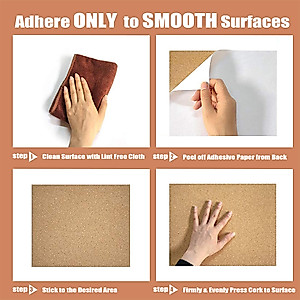SUNGIFT Cork Board 12"x12" - 1/2" Thick Square Bulletin Boards Cork Tiles with 50 Push Pins Mini Wall, 6 Pack Self-Adhesive Corkboards for Wall