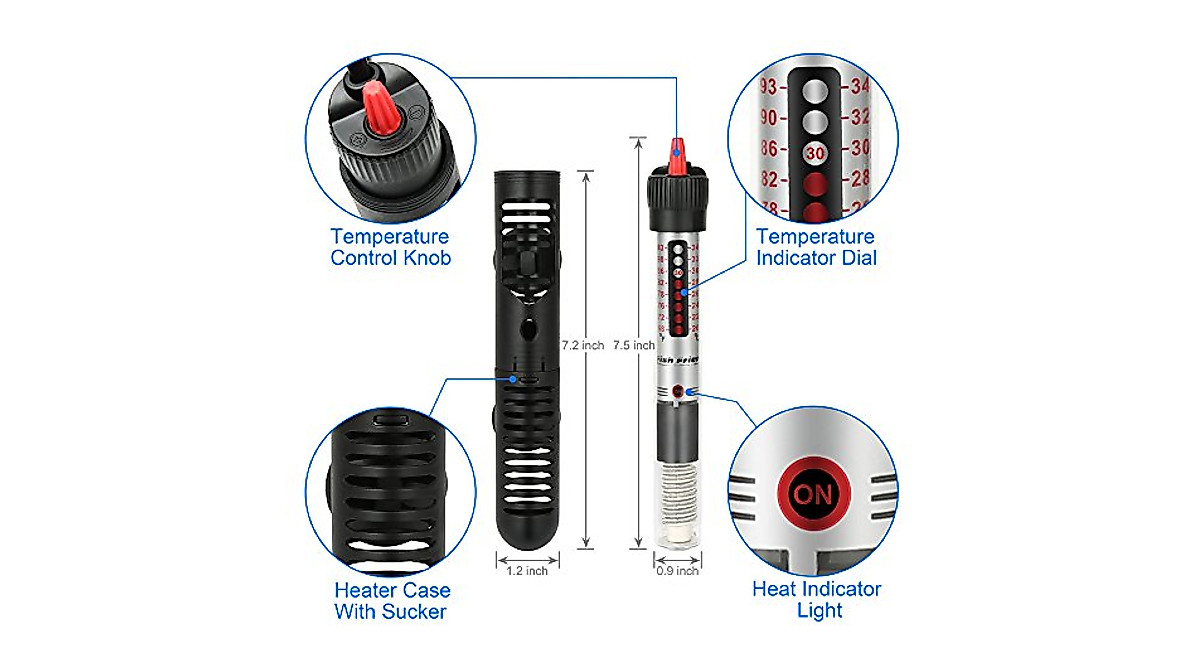 DaToo 50W Aquarium Heater - Adjustable & Durable
