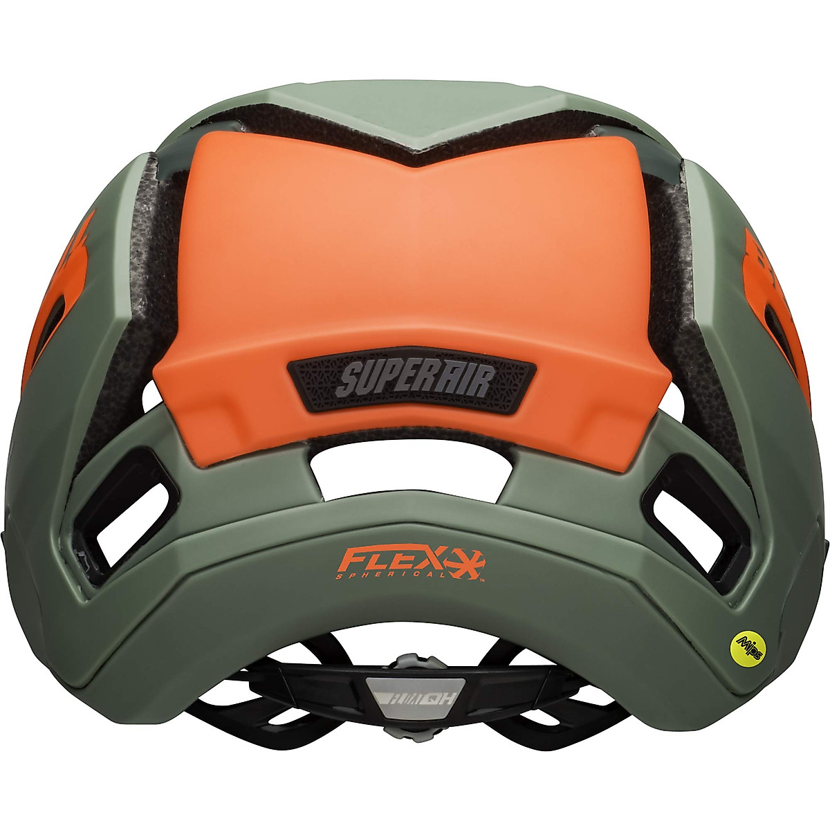 BELL Super Air MIPS Adult Mountain Bike Helmet - Matte/Gloss Green/Infrared, Large (58-62 cm)