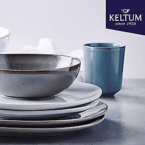 Keltum Smokey Blue Glazed Stoneware 8.5 oz. Mugs, Set of 2