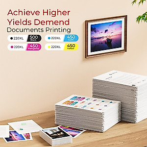 T220 220XL Ink High Capacity Black & Color Cartridge ejet Remanufactured Replacement for Epson 220XL Ink Cartridges 220XL for WF-2760 WF-2750 WF-2650 XP-320 XP-420(2 Black, 2 Cyan, 2 Magenta, 2Yellow)