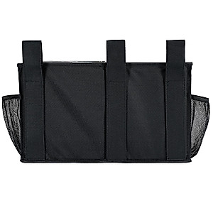 Zafit Bedside Caddy, 10 Pockets Hanging Bed Organizer for Hospital Beds, College Dorm Rooms or Baby Bed (Black)