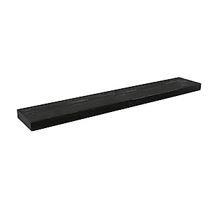 Joel's Antiques - 60 Inch Wooden Floating Shelves for Wall - Made of Natural Wood - Long Heavy Duty Rustic Fireplace Mantel & Book Shelf - Perfect for Living Room - Black 60x8x2 in