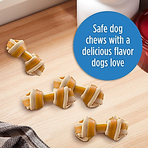 Milk-Bone Chews GnawBones Rawhide Free Dog Treats, Chicken, 5 Long Lasting Small/Medium Knotted Bones