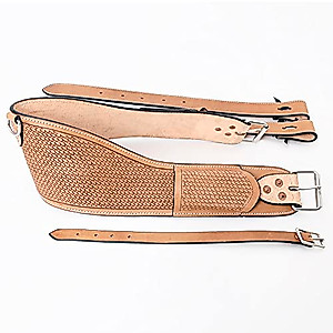 HILASON Horse Western Carved Leather Rear Flank Back Cinch Girth Saddle Billets Comfytack | Flank Cinch | Flank Cinch Billet | Western Cinch | Saddle Cinch | Western Girth | Saddle Billet Strap
