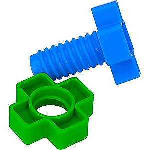 Bonka Bird Toys 3505 Pk6 Huge Nuts and Bolts Colorful Enticing Large Screw Interactive Foot Beak Throw Parrot Cockatoo Amazon African Grey Macaw Hyacinth