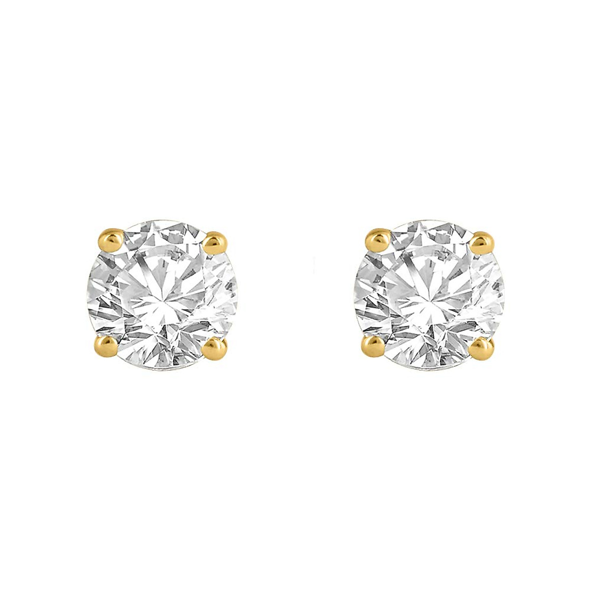 3/4 Carat Ladies Diamond Stud Earrings in 14K Gold (Screw Back)