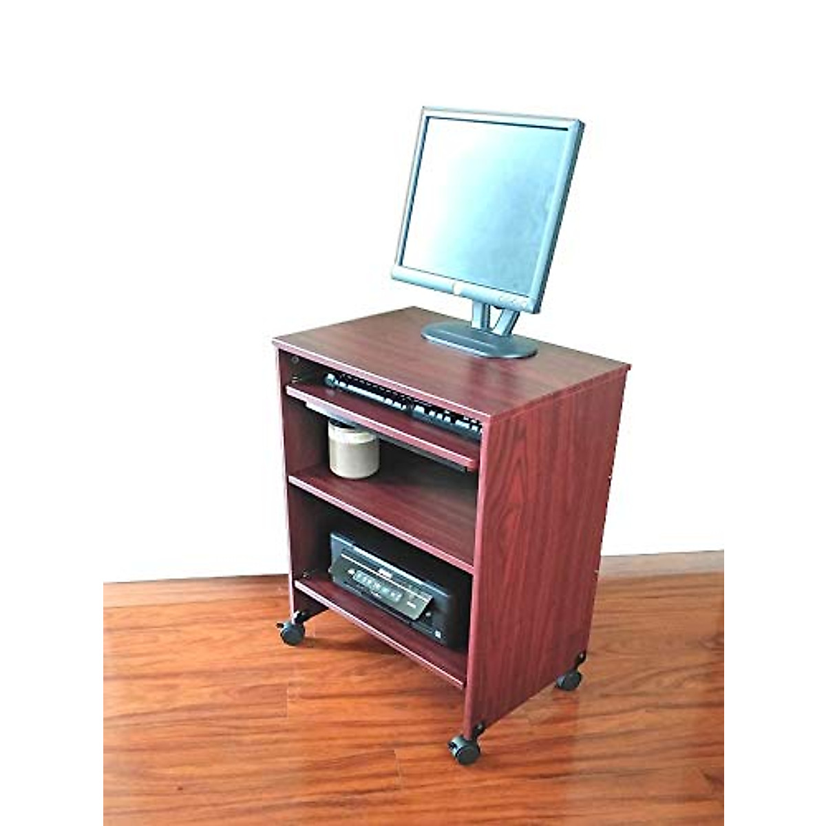 Narrow Computer Laptop desk w/sliding printer shelf - 24" W S2326