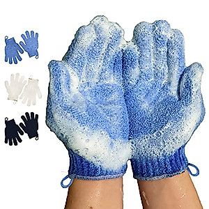Exfoliating Gloves - Body Scrub for Smooth and Soft Skin - Body Exfoliator for Ingrown Hair Dead Skin Remover and Itchy and Flaky Skin - Scrubber Shower Accessories 1 Pair Glove Mens Stocking Stuffer