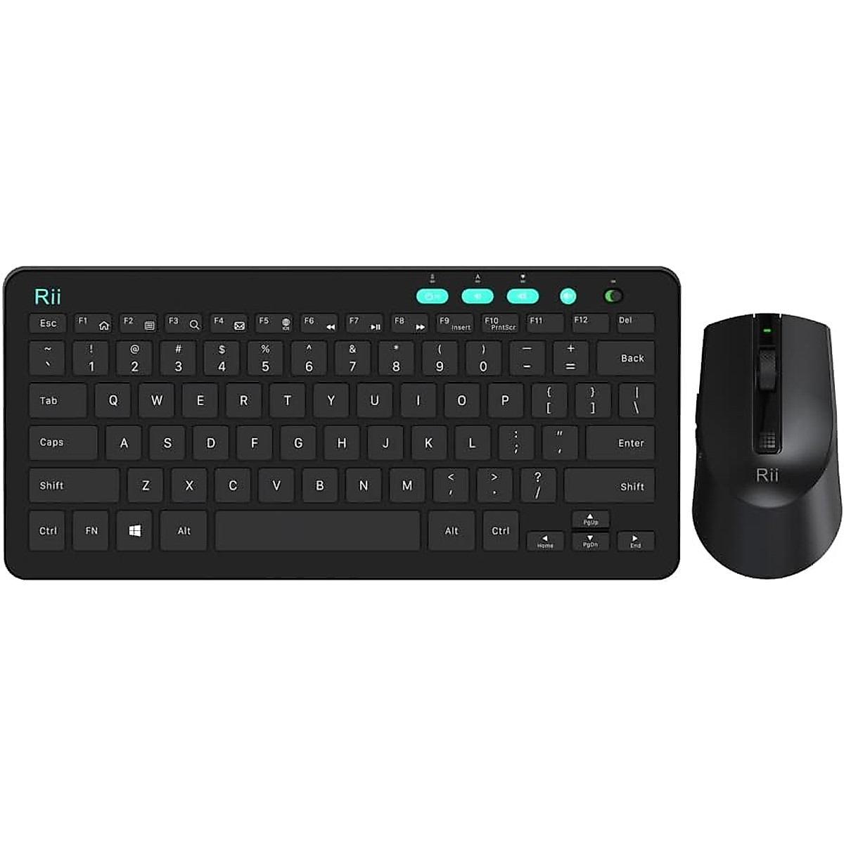 Rii RKM709 2.4 Gigahertz Ultra-Slim Wireless Keyboard and Mouse Combo, Multimedia Office Keyboard for PC, Laptop and Desktop,Business Office(Black)