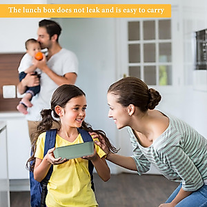 Baderke 2 Pcs Leak Proof Silicone Bento Box Lunchbox with 4 Compartments Reusable Lunch Containers Bento Box for Kids Adults Microwave Dishwasher Freezer Christmas Gift