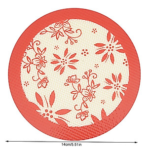 Round Silicone Baking Mats for Cake Pan - Food Grade Material, Reusable Silicone Mat for Baking Pan,Dough Roll Mats, Oven Liners for Bread/Tortilla/Macaron/Pastry/Pie/Bun/Pizza Pan (Yellow Red, 6PCS)