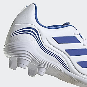adidas Copa Sense.3 Firm Ground Soccer Shoe, White/Blue/Legacy Indigo, 11 US Unisex Little Kid
