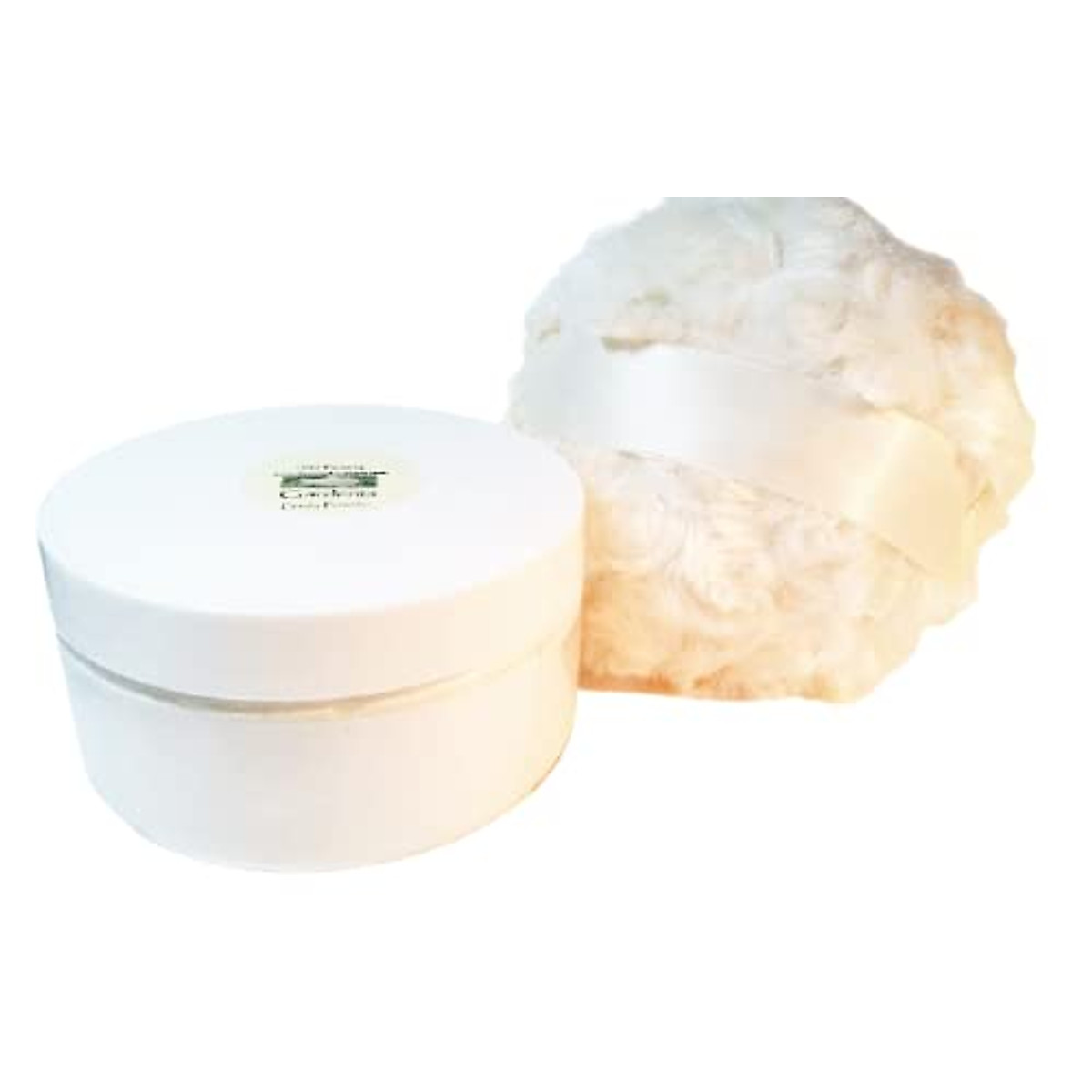 Unscented Silk Dusting Powder Gift Set - 8 oz Jar Silk Powder and Silky White Body Powder Puff - Large Size