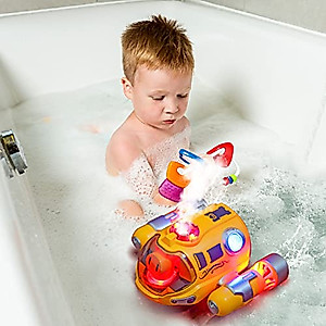 Chifafortoo Remote Control Boat Pool Toys for Kids 6+, 2.4ghz Fast Mini RC Boat with Spray Gasboat and Led Lights Water Toy for Swimming Pool & Lakes, 2 Rechargeable Batteries