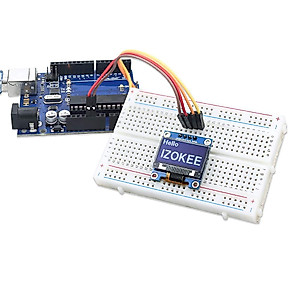 IZOKEE 0.96'' I2C IIC 12864 128X64 Pixel OLED LCD Display Shield Board Module 4 Pin for Arduino for Raspberry Pi (Pack of 3pcs, White-IIC)