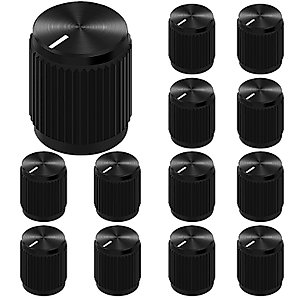 DaierTek Guitar Effect Pedal Knob Metal Black Potentiometer Knob Anodized Aluminum Amp Pot Knob with Set Screw 1/4 -13Pack…