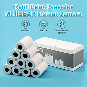 10 Rolls Print Paper for Kids Instant Print Camera Refill Print Paper Works with MINIBEAR VTech Kidizoom Camera, Zero Ink Thermal Paper Fit for Most Kids Instant Camera