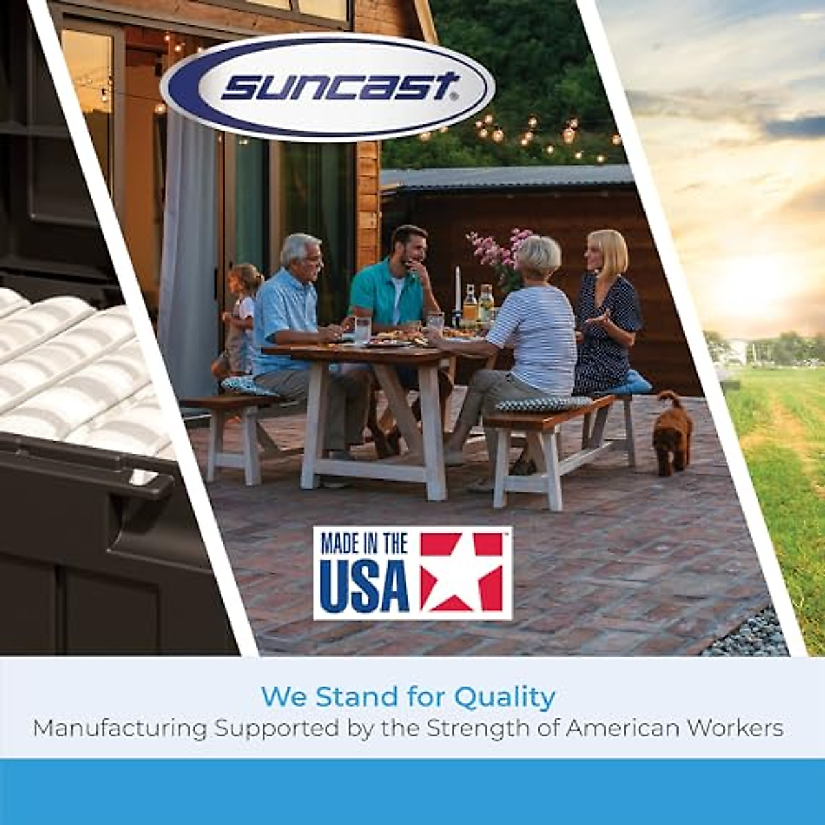 Suncast UV-Resistant Stylish Adirondack Outdoor Backyard Patio Chair with in-Seat Storage, White