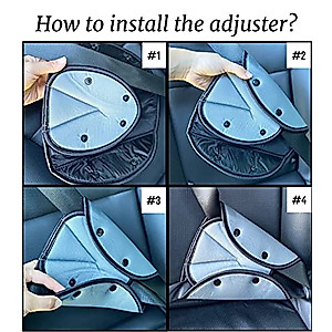 Seat Belt Adjuster and Pillow and Cover with Clip for Kids Travel with Baby on Board Decal Sticker, Neck Support Headrest Child and Short Adult, Car Seat Strap Cushion Pads for Baby Kids