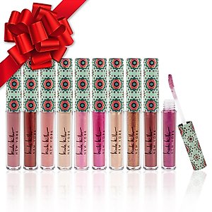 Nicole Miller Lip Gloss Collection Shimmery Glosses for Women and Girls Long Lasting Color Set with Rich Varied Colors, Pink Glossy, 10 Count (Pack of 1)