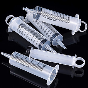Frienda 4 Pack Large Plastic Syringe for Scientific Labs and Dispensing Multiple Uses Measuring Syringe Tools (100 ml)