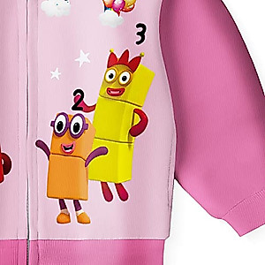 Difforever Girls Numbers Cartoons Zip-up Hoodie Kids Boys Cartoon Sweatshirt Long Sleeve Jacket Coat Daily Causal Wear for 4-8 Years