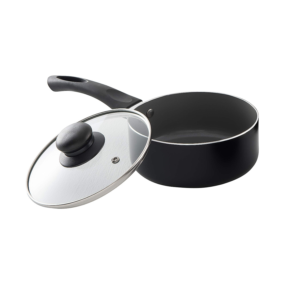 7 Piece Aluminum Non-Stick Dishwasher Safe Cookware Set, Pots and Pans, Black