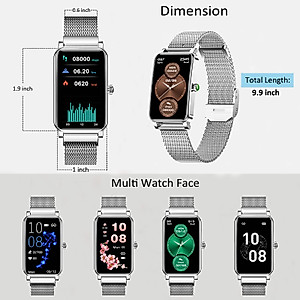 MBHB Exqusite Lady's Smart Watch, Health Monitor with Heart Rate Blood Pressure Sleep Monitor, HD Touch Screen Fitness Tracker for Women, Gold