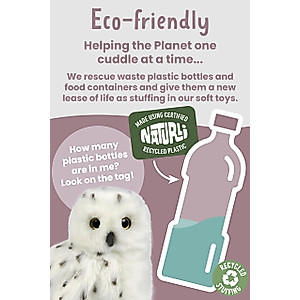 Living Nature Snowy Owl Stuffed Animal | Fluffy Owl | Soft Toy Gift for Kids | 7 inches