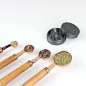 HOMVIDA Manual Spice Grinder - 2 inch Aluminum Portable Size with Magnetic Lid - Black