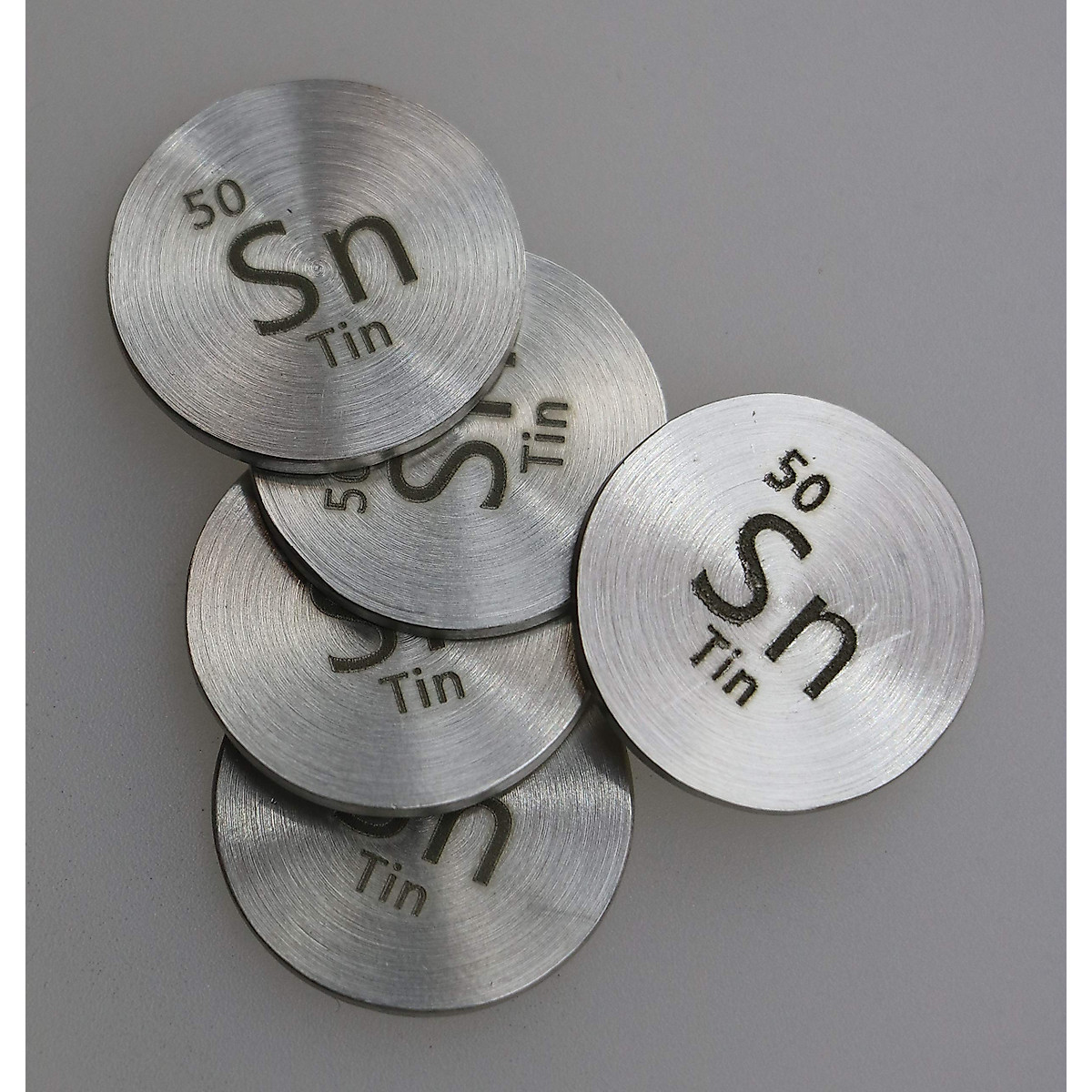 Tin (Sn) 24.26mm Metal Disc 99.9% Pure for Collection or Experiments