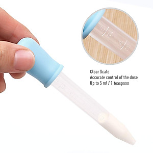 homEdge Liquid Dropper, 9 PCS Silicone and Plastic Droppers – 5 ML Pipettes for Candy Making and Kitchen Gummy Making, Measuring doses of MCT oil – (Blue+Pink+Purple)