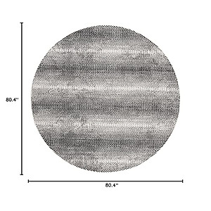 SAFAVIEH Lurex Collection Area Rug - 6'7" Round, Black & Ivory, Modern Abstract Design, Non-Shedding & Easy Care, Ideal for High Traffic Areas in Living Room, Bedroom (LUR186Z)