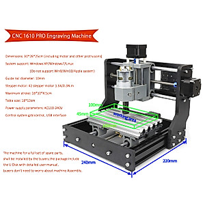 RATTMMOTOR CNC 1610 PRO CNC Wood Router Machine Kit, 3 Axis GRBL Control DIY Mini CNC Milling Engraver Engraving Machine with CNC Offline Controller for Plastic/Wood/Acrylic/PVC/PCB/Wood