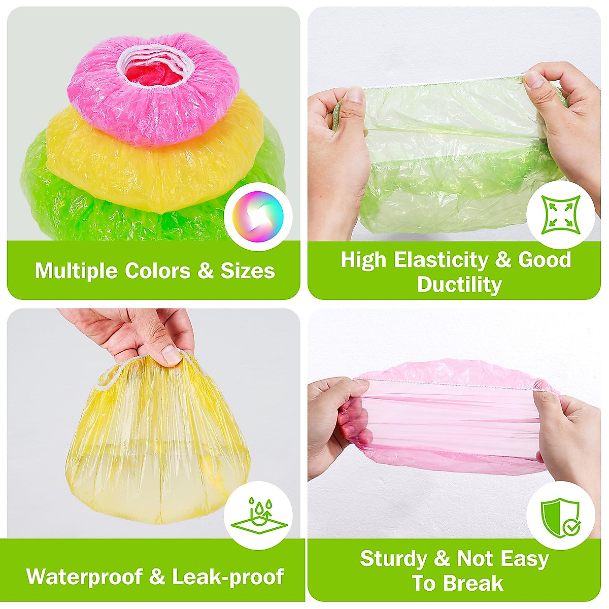 Elastic Food Storage Covers Reusable Stretch Plastic Wrap Bowl Covers Elastic Alternative to Foil for Family Outdoor Picnic 3 Size (60)