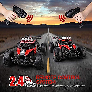 SGILE Remote Control Car Toy for Boys Girls, 2.4 GHz RC Drift Race Car, 1:16 Scale Fast Speedy Crawler Truck, 2 Batteries for 50 Mins Play, Toy Gift for Boys Girls