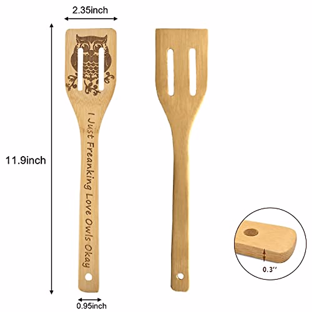 5PCS Owl Wooden Cooking Spoons,Owl Gifts,Owl Kitchen Gifts,Owl Gift,Cat Mom Gifts,Owl Decor,Owl Gifts for Owl Lovers,Owl Gifts for Women,Bamboo Cooking Spoons Housewarming Wedding Cooking