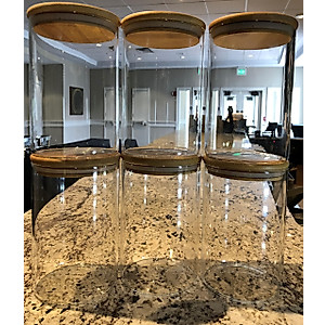 Glass Food Storage Containers Jar Seal Bamboo Lids, Stackable 30oz Set of 3, Pantry Storage Jar for Flour rice Cereal Sugar Tea Coffee Beans Snacks