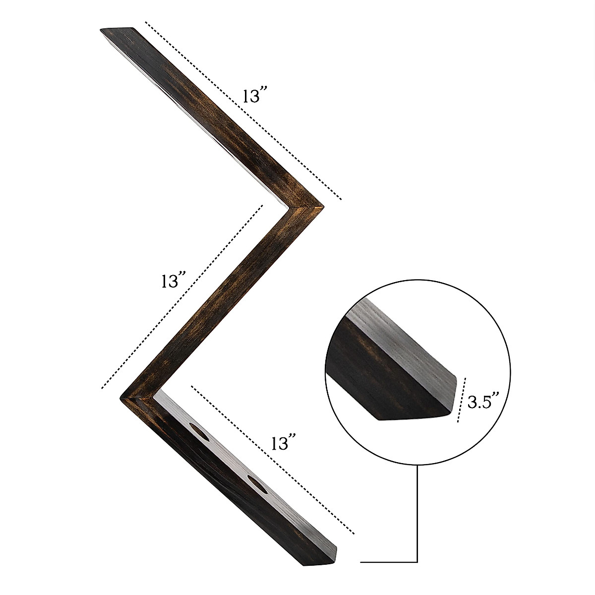 Charmont Wooden Wall Mounted Wine Rack -Rustic Zig Zag Floating Shelves Wine Bottle Holder for Bar, Kitchen Storage, Dining Room, Wedding Gift, Wall Home Décor; 6 Bottles (Dark Walnut)