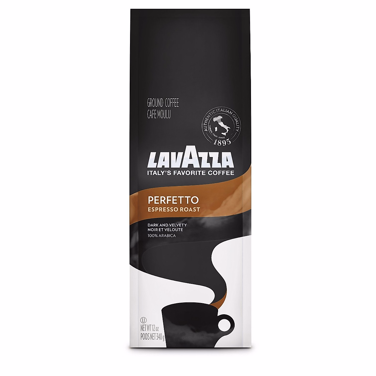 Lavazza 7511 Perfetto Ground Coffee, Espresso Roast, 12 oz Bag