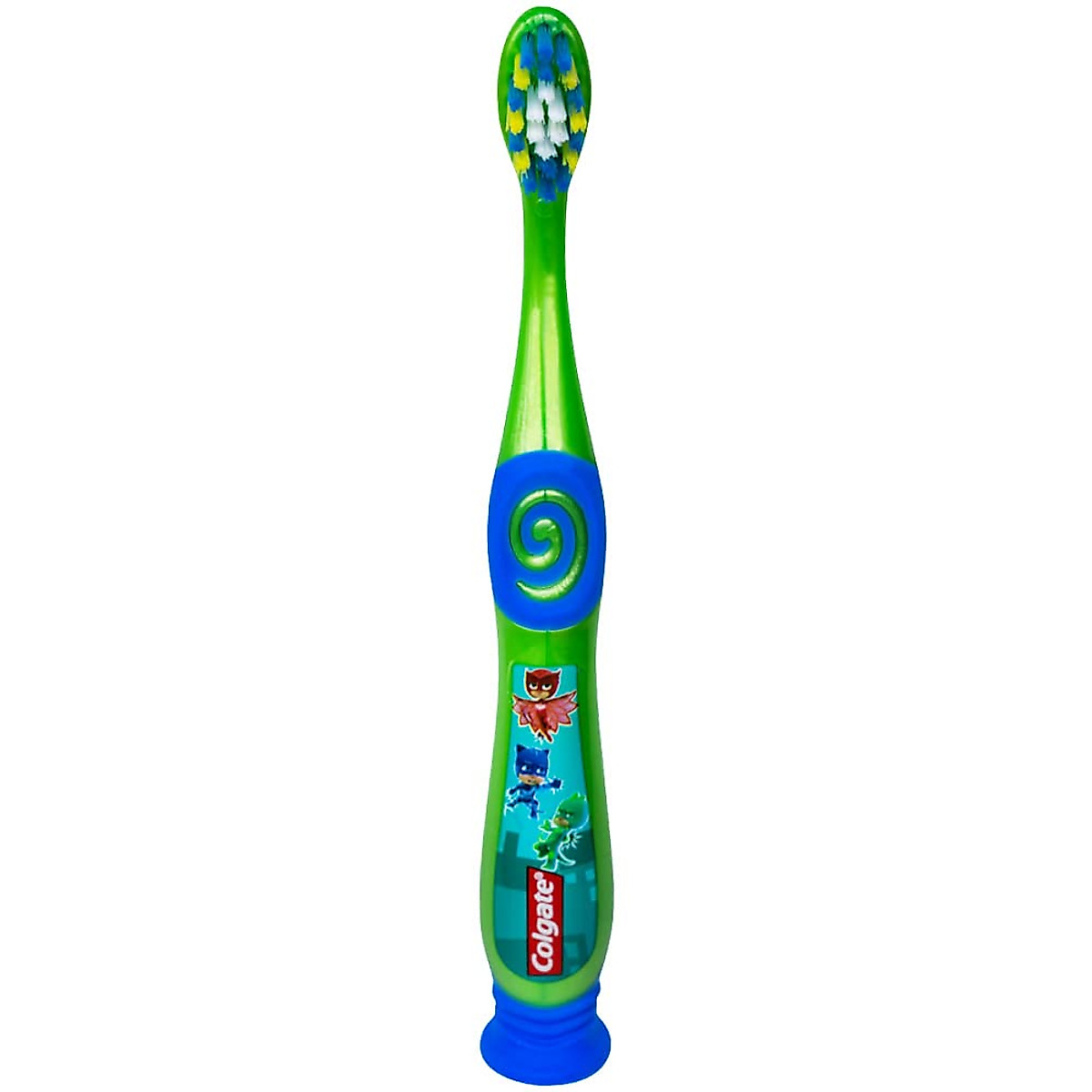 Colgate PJ Masks Toothbrush for Toddlers & Little Children with Suction Cup, Kids 2-5 Years Old, Extra - Pack of 2
