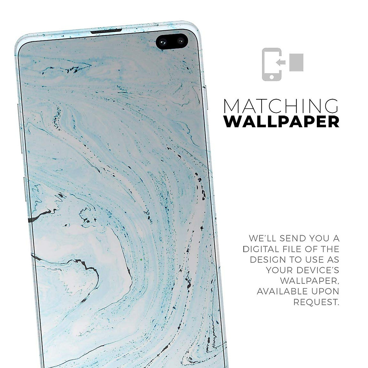 DesignSkinz Ocean Blue Textured Marble Protective Vinyl Decal Wrap Skin Cover Compatible with The Samsung Galaxy S20 (Screen Trim & Back Glass Skin)