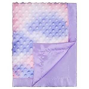 Silky Satin Baby Blanket for Girls Unique Tie Dye Minky Fabric with Soft Luxury Silk Silky Backing Toddlers Blanket for Sleeping Nursery Travel Decoration Purple 30 x 40 Inch