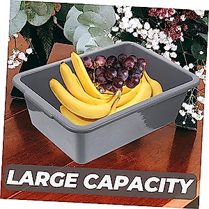 HOOTNEE Plastic Rectangular Tub Storage Bins Bus Basin Collapsable Dish Washing Tub Foot Soak Tub Commercial Tote Tub for Home Utility Tote Plastic Storage Bin Commercial Tote Tubs Grey