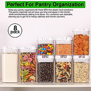8-Piece, Air Tight Food Storage Container, Pantry organization container