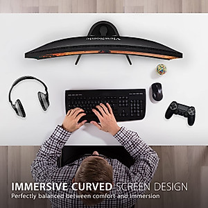 ViewSonic VX2468-PC-MHD 24 Inch Full HD 1080p 165Hz 1ms Curved Gaming Monitor with AMD FreeSync Premium Eye Care Frameless HDMI and Display Port (Renewed)