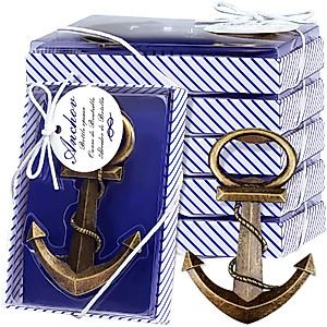 50 Pieces Anchor Bottle Opener, Nautical Theme Beer Wine Bottle Opener Keychain for Birthday, Baby Shower, Wedding Party Favor Decoration Supplies, Return Gifts for Guests