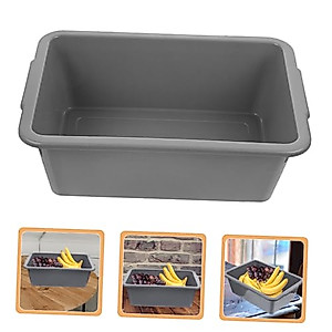 SOESFOUFU 3pcs Restaurant Bowl Storage Box Washing Basin Tub Dishpan Basin Tub Commercial Tote Tubs Wash Basin Tub Rectangle Utility Dish Tub Meat Prep Tub Utility Tub Storage Bins Grey Pp