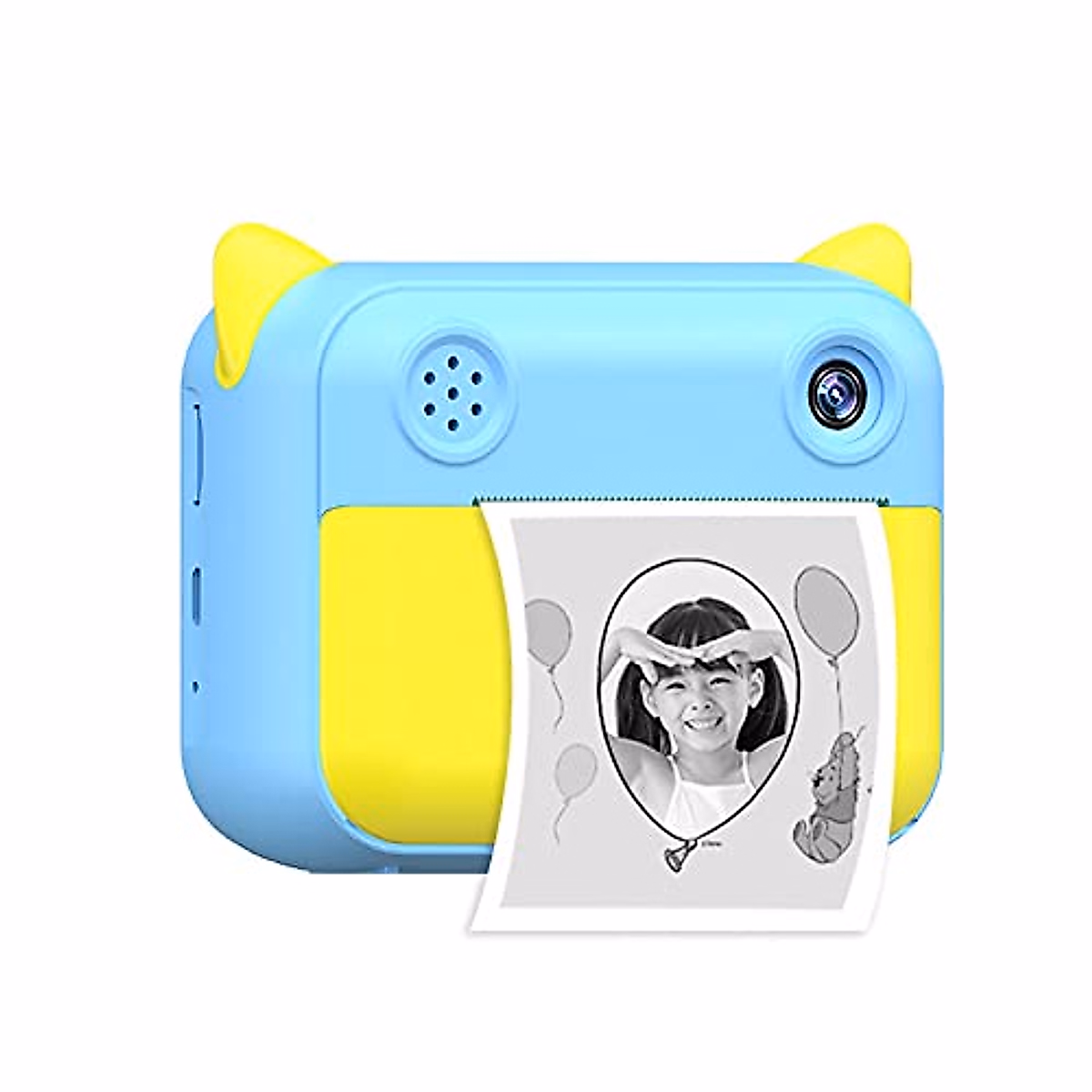 CalmGeek Cute Kids Instant Print Camera 1080P Digital Video Camera Dual Camera Lens 12MP 2.4 Inch LCD Screen Built-in Battery Birthday Festival for Boys Girls